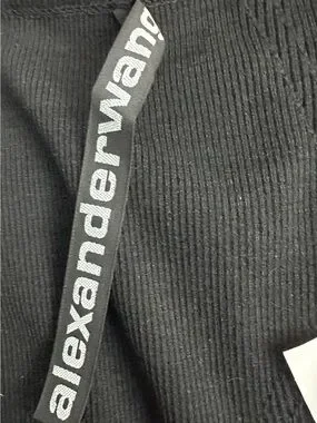Alexander Wang | Skirts | Alexander Wang Black Highrise Logo Waist Mini ...